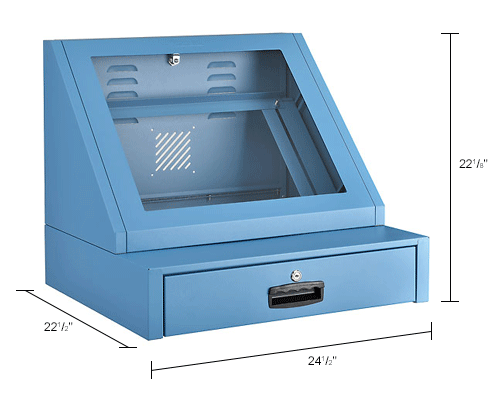 Global Industrial™ Countertop LCD Console Computer Cabinet, Blue