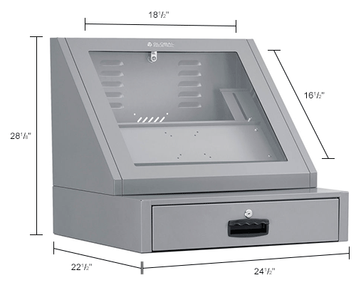 Global Industrial™ Countertop LCD Console Computer Cabinet, Dark Gray