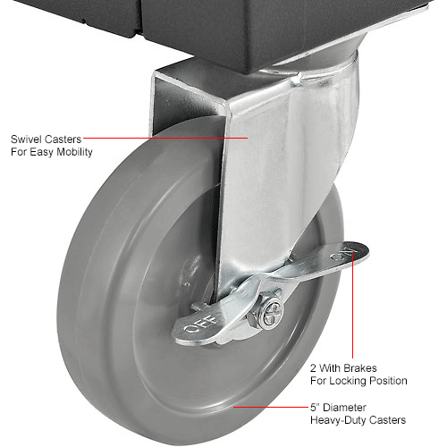 Global Industrial™ Mobile LCD Console Computer Cabinet, Black