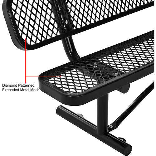 Global Industrial™ 8' Outdoor Steel Bench w/ Backrest, Expanded Metal ...