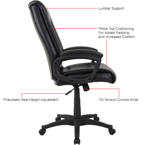 Interion® Antimicrobial Bonded Leather Executive Office Chair With Arms ...