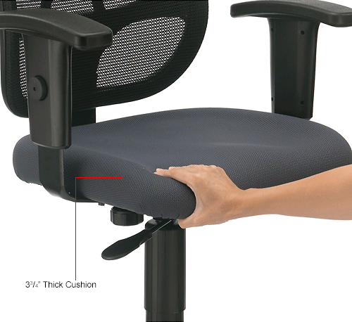 Interion® Mesh Office Chair With Mid Back & Adjustable Arms, Fabric, Gray
