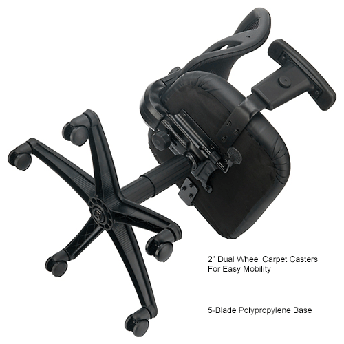 Interion® Mesh Office Chair With Mid Back & Adjustable Arms, Vinyl, Black