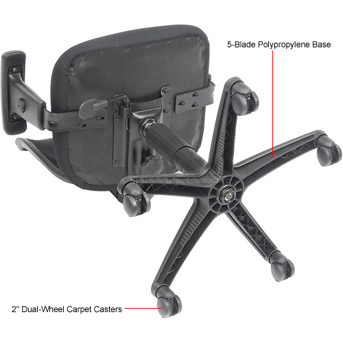 Interion® Office Chair With Mid Back & Adjustable Arms, Black, Black