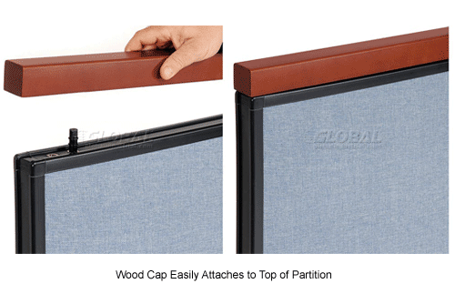 Interion® Deluxe Office Partition Panel w/Partial Window & Pass-Thru ...