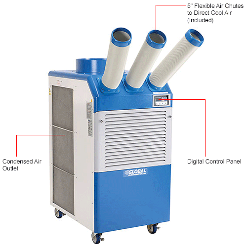 Global Industrial™ Portable Air Conditioner W/ Cold Air Nozzles, 3 Ton ...