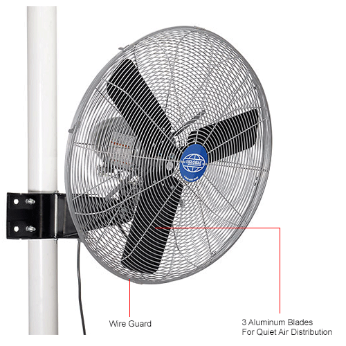 Global Industrial™ 24" Deluxe Oscillating Fan, Pole or Column Mount ...