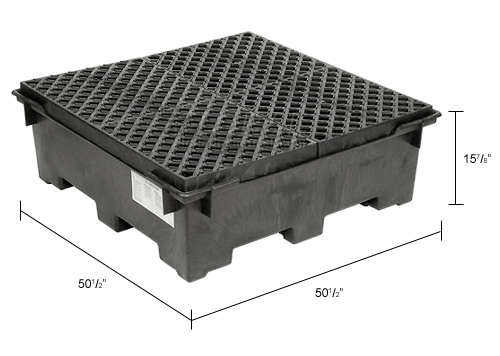 Global Industrial™ 4 Drum Spill Containment Sump with Plastic Deck