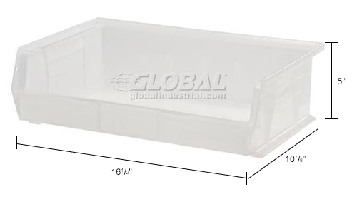 Global Industrial™ Plastic Stack & Hang Bin, 16-1/2"W x 10-7/8"D x 5"H ...