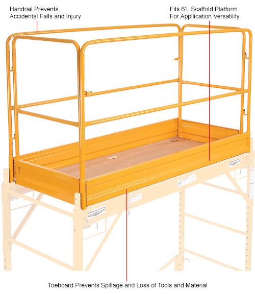 6'L Guardrail Kit With Toeboards