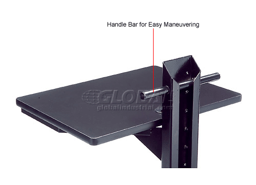 Global Industrial™ Mobile Computer Cart, 27"W x 24-1/2"D x 41"H, Black