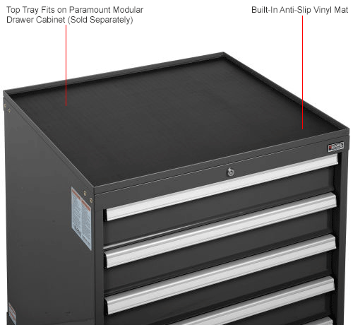 Global Industrial™ Top Tray w/Vinyl Mat for 30"Wx27"D Modular Drawer ...