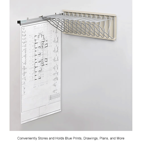 Interion™ 30" Hanging Clamps For Blueprint Storage Rack - Set Of 6