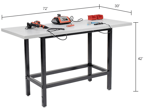 Global Industrial™ Standing Height Workbench w/ Laminate Square Edge ...