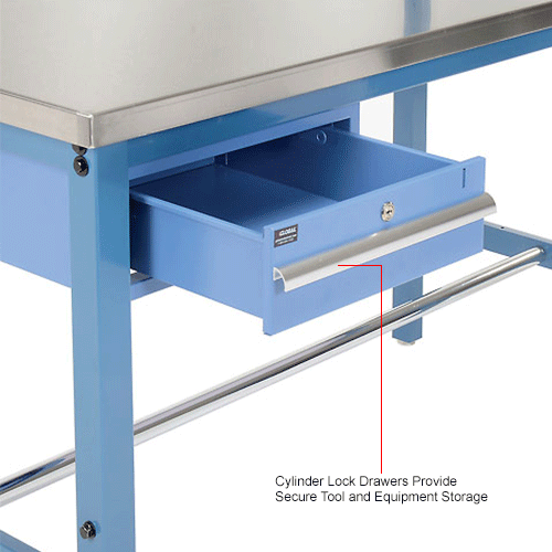 Global Industrial™ 60x30 Production Workbench Stainless Steel - Drawer ...