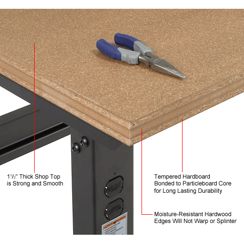 Global Industrial™ 96x30 Adjustable Height Workbench C-Channel Leg ...