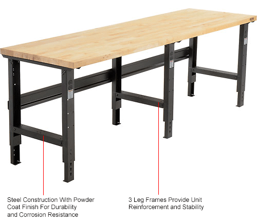 Global Industrial™ 96x30 Adjustable Height Workbench C-Channel Leg ...