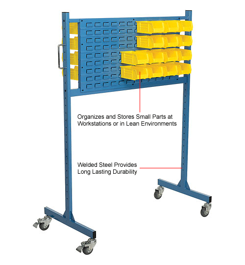 Global Industrial™ Mobile Louver Panel Rack, 48"W, Blue