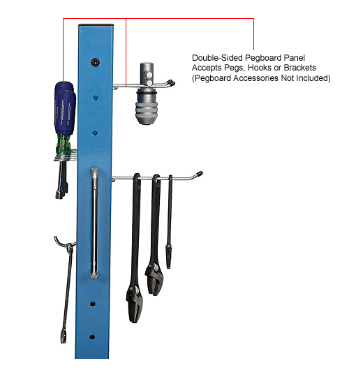 Global Industrial™ Mobile Louver & Pegboard Panel Rack, 60"W, Blue