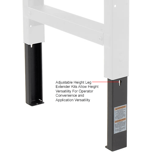 Global Industrial™ Adjustable Height, Leg Extender Kit, Adjusts 37-40 ...
