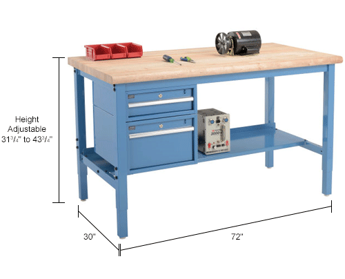 Global Industrial™ 72 x 30 Production Workbench - Maple Safety Edge ...