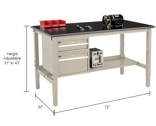 Global Industrial™ 72 x 30 Production Workbench - Maple Square Edge ...