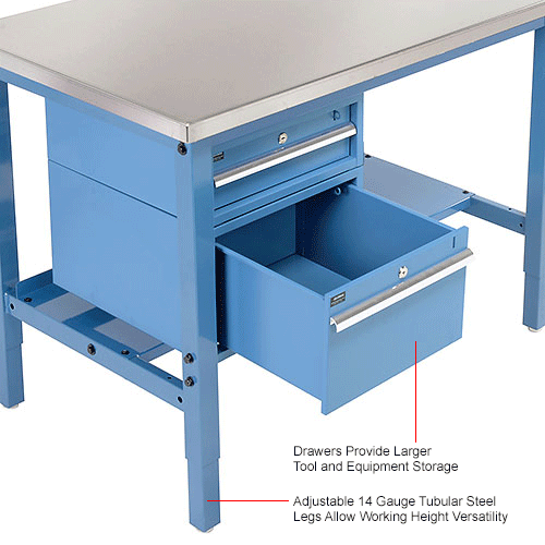 Global Industrial™ 48x30 Production Workbench - Stainless Steel Square ...