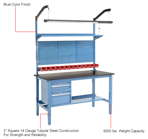 Global Industrial™ 60 x 36 Production Workbench - Phenolic Safety Edge ...