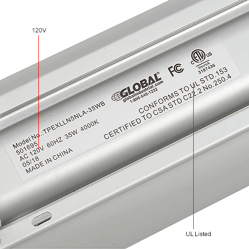 Global Industrial™ Aluminum LED Light Kit For Workbenches, 60"W