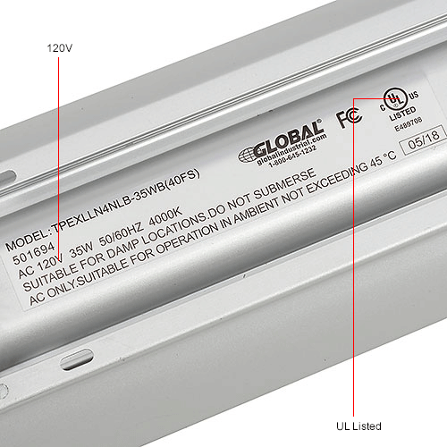 Global Industrial™ Aluminum LED Light Kit For Workbenches, 96"W