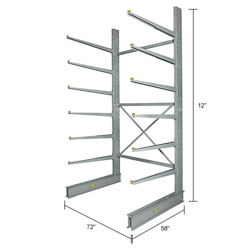 Global Industrial™ Single Sided Heavy Duty Cantilever Rack Starter, 2 ...