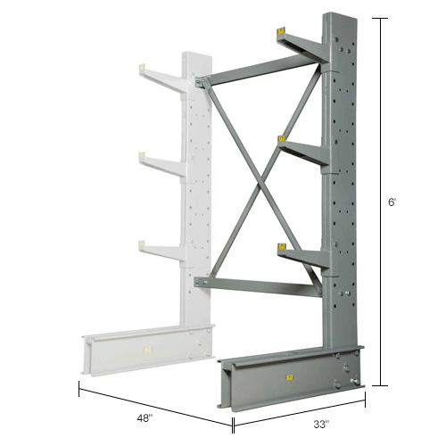 Global Industrial™ Single Sided Medium Duty Cantilever Add-On Rack, 2 ...