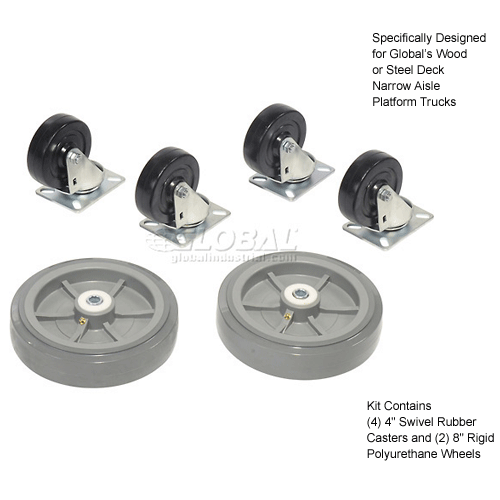 Replacement Caster Kit for Global Industrial™ Wood & Steel Deck Narrow ...