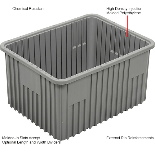 Global Industrial™ Plastic Dividable Grid Container - DG93120, 22-1/2"L ...