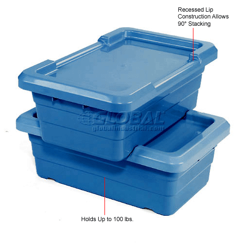 Global Industrial™ Cross Stack Nest Tote Tub - 25-1/8 x 16 x 8-1/2 Blue ...