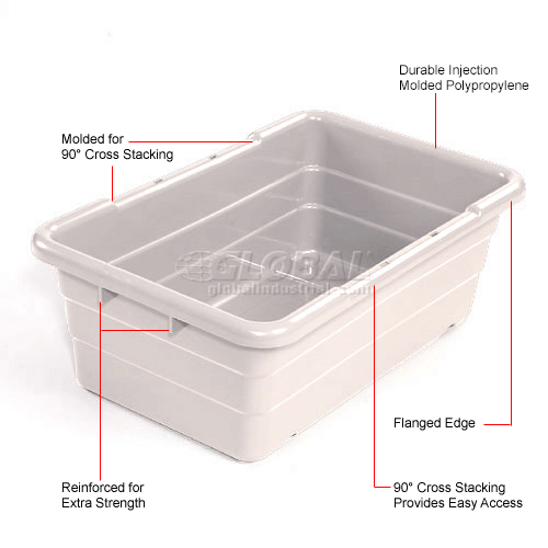 Global Industrial™ Cross Stack Nest Tote Tub - 25-1/8 x 16 x 8-1/2 ...