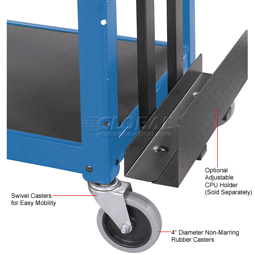 Global Industrial™ Steel Mobile Workstation Cart with Slide out ...