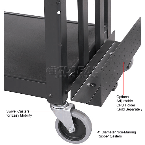 Global Industrial™ Steel Mobile Workstation Cart with Slide out ...