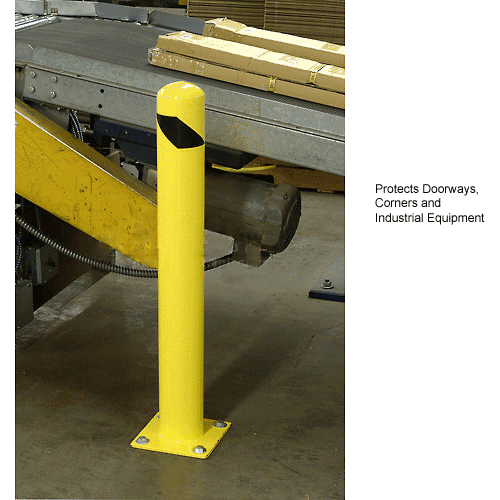 Global Industrial™ Floor Mount Round Safety Bollard, 4-1/2" Dia. x 36"H ...