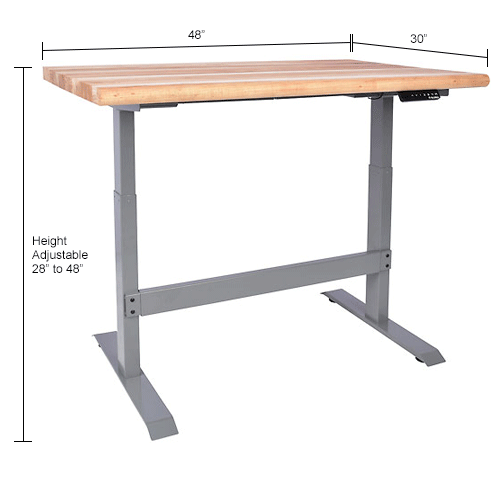 Global Industrial™ Electric Adjustable Height Workbench, Maple Safety ...