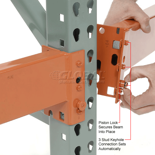 Interlake Mecalux Pallet Rack Tear Drop Beam Pair 96"L - 5340 Lbs Cap ...