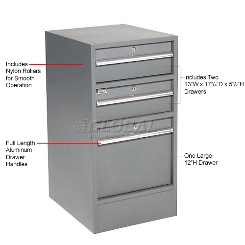 Global Industrial™ 60 x 30 Pedestal Workbench - 7 Drawers, Maple Block ...