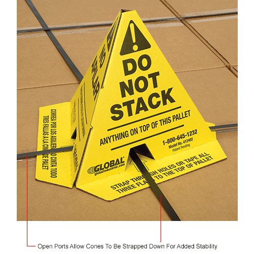 Global Industrial™ "Do Not Stack" Printed Trilingual Pallet Cones ...