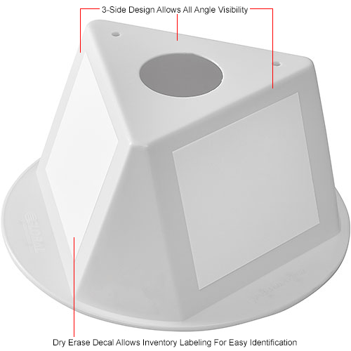 Global Industrial™ Inventory Control Cone W/ Dry Erase Decals, White