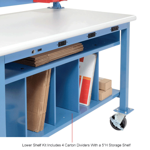 Global Industrial™ Complete Mobile Packing Workbench W/Power, Laminate ...