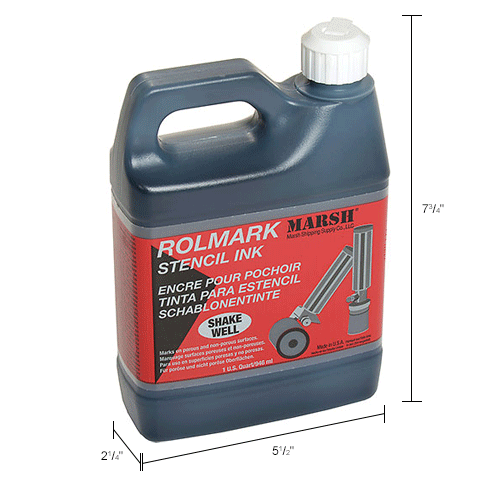 Marsh® Rolmark Stencil Ink, 1 Qt., Black