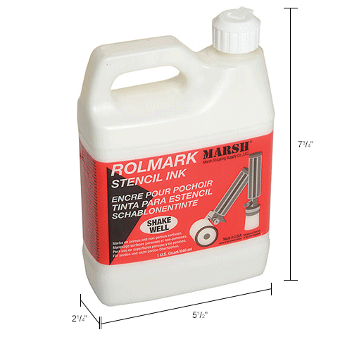 Marsh® Rolmark Stencil Ink, 1 Qt., White