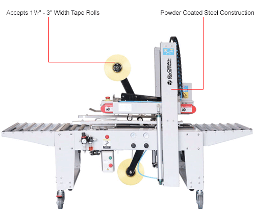 Global Industrial™ Semi-Automatic Random Case Sealer, Top & Bottom Belt ...