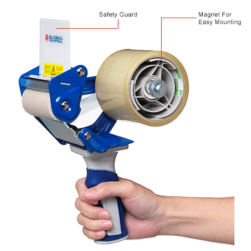Global Industrial™ Magnetic Mount Handheld Tape Dispenser, 3"W