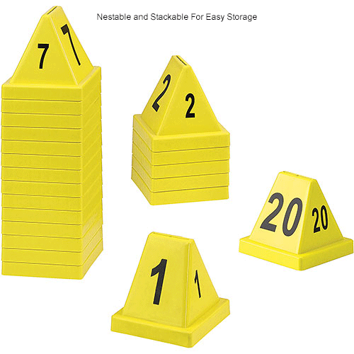 Global Industrial™ Numbered Cones, 1-20, Yellow
